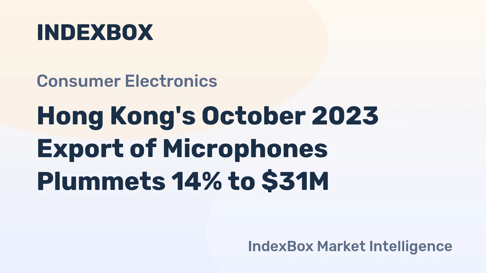 Hong Kong's October 2023 Export of Microphones Plummets 14% to $31M