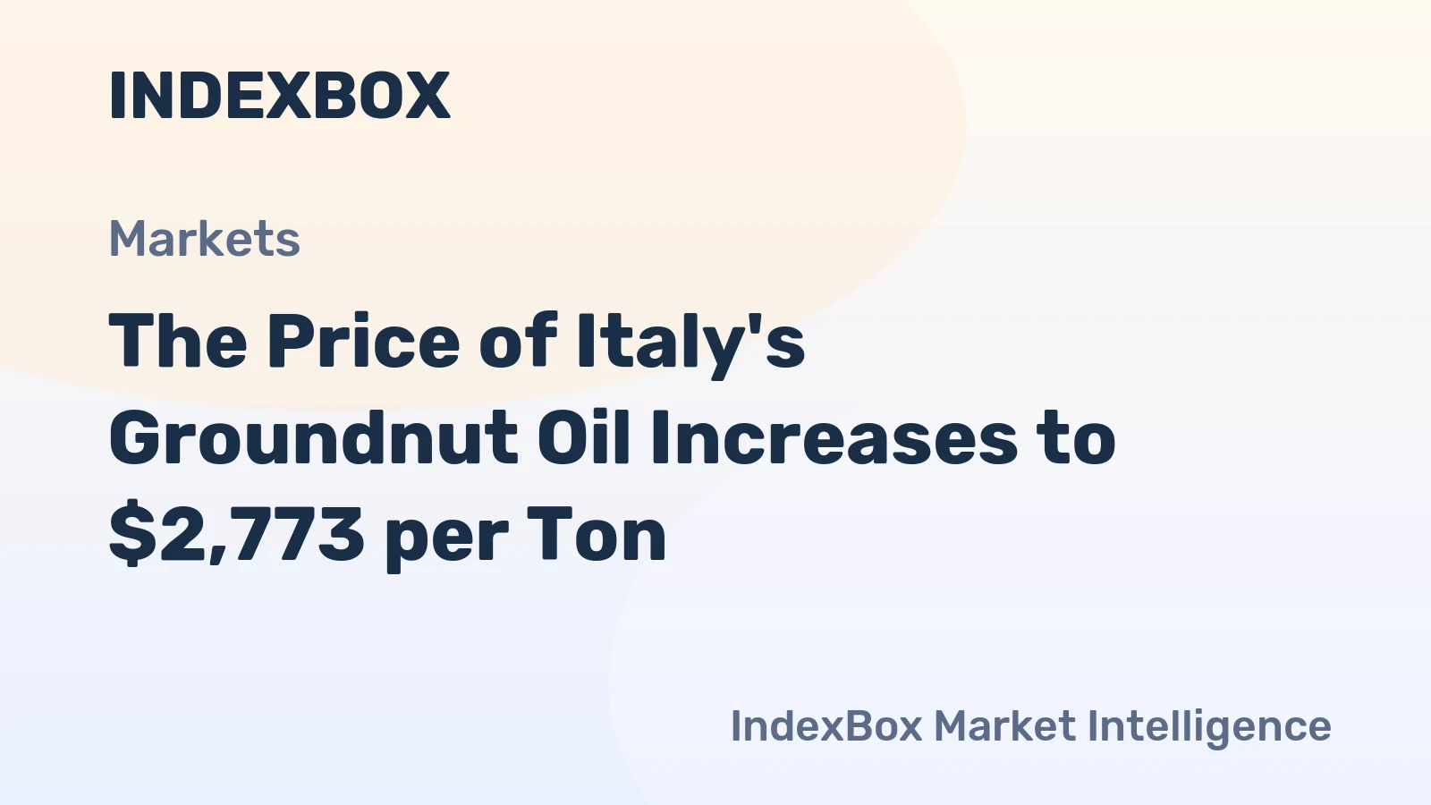 The Price of Italy's Groundnut Oil Increases to $2,773 per Ton