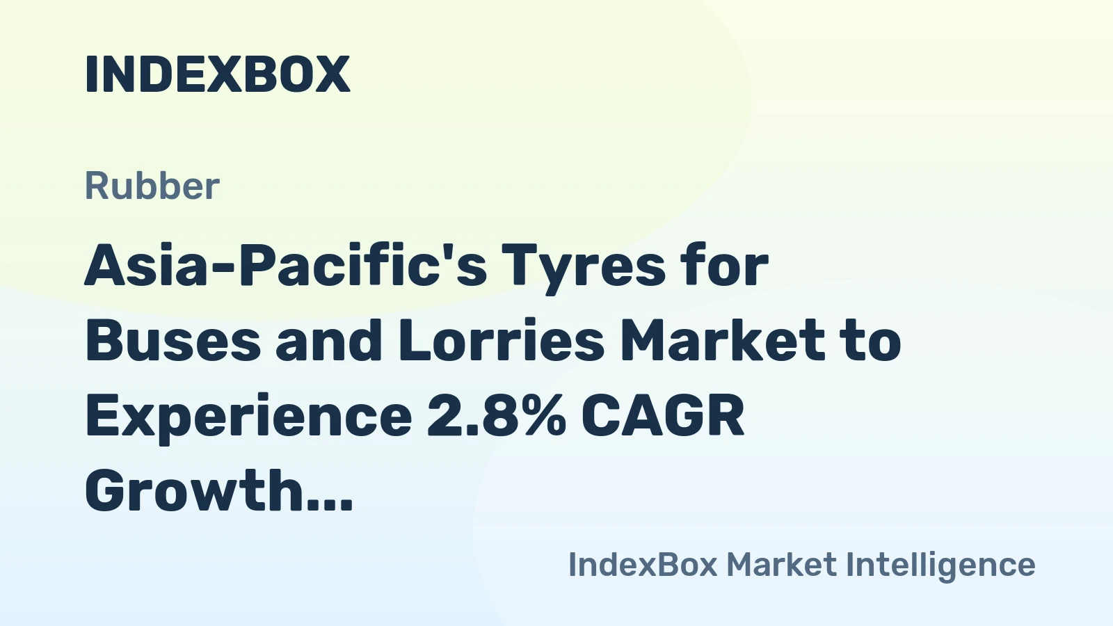 Asia-Pacific's Tyres for Buses and Lorries Market to Experience 2.8% CAGR Growth Through 2035
