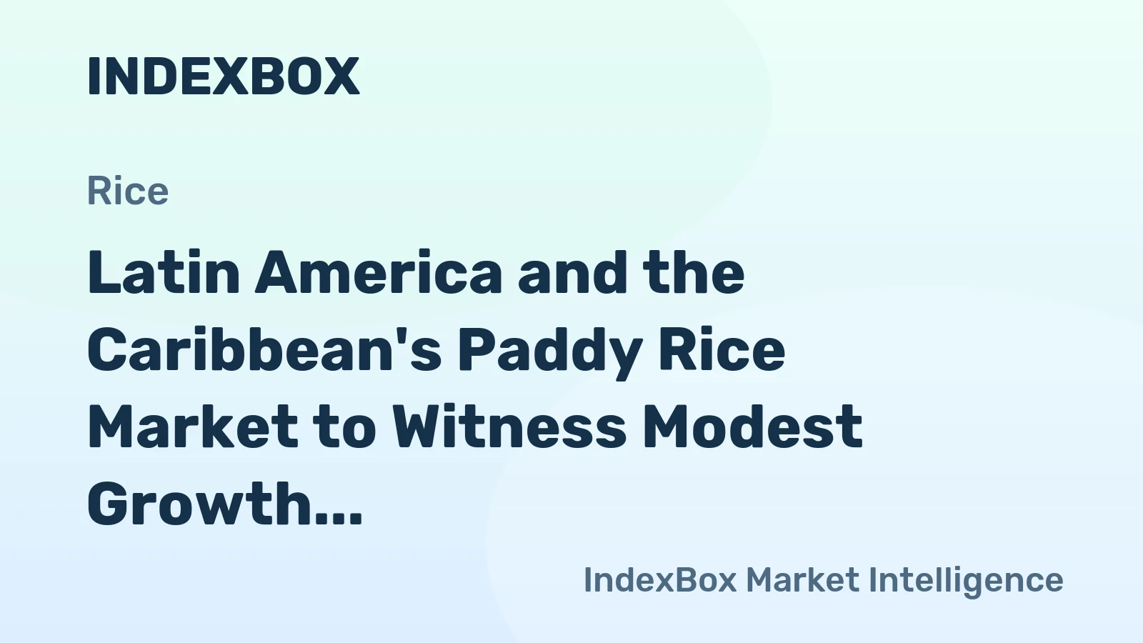 Latin America and the Caribbean's Paddy Rice Market to Witness Modest Growth with +0.7% CAGR from 2024 to 2035