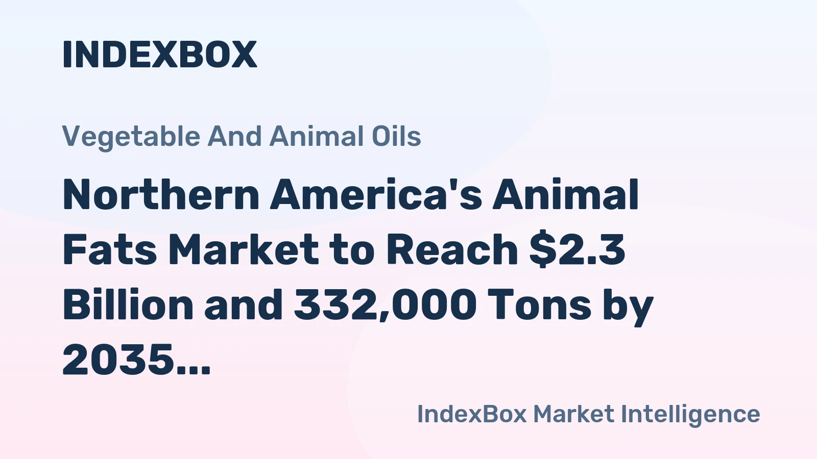 Northern America's Animal Fats Market to Reach $2.3 Billion and 332,000 Tons by 2035