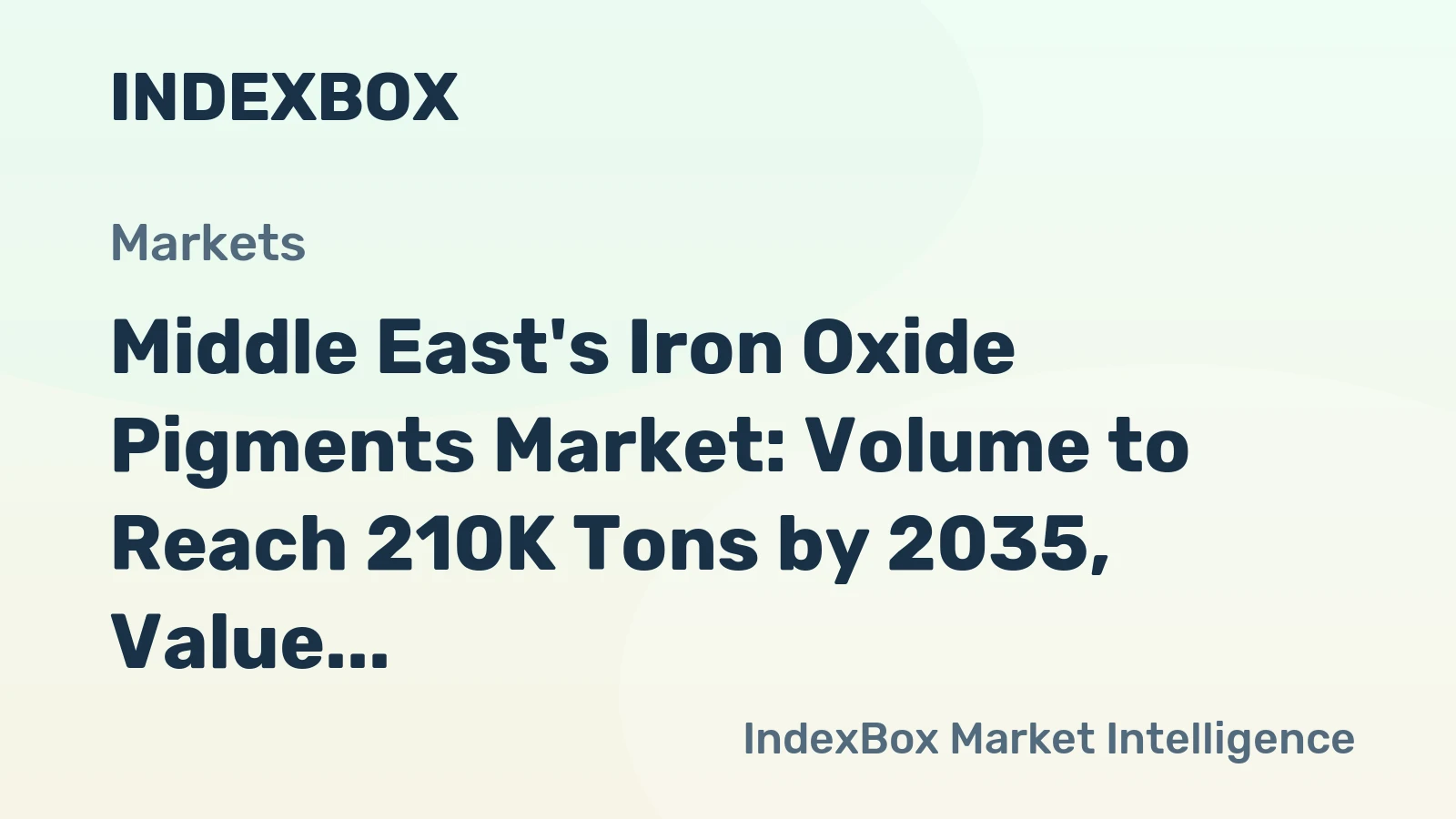 Middle East's Iron Oxide Pigments Market: Volume to Reach 210K Tons by 2035, Value to Hit $147M