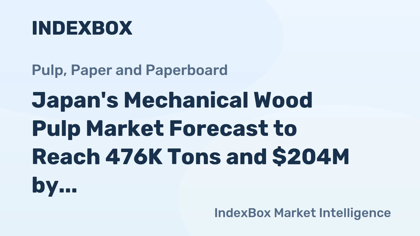 Japan's Mechanical Wood Pulp Market Forecast to Reach 476K Tons and $204M by 2035