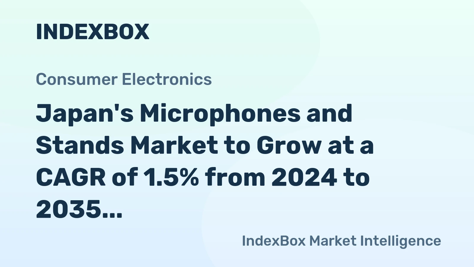 Japan's Microphones and Stands Market to Grow at a CAGR of 1.5% from 2024 to 2035, Reaching $180M
