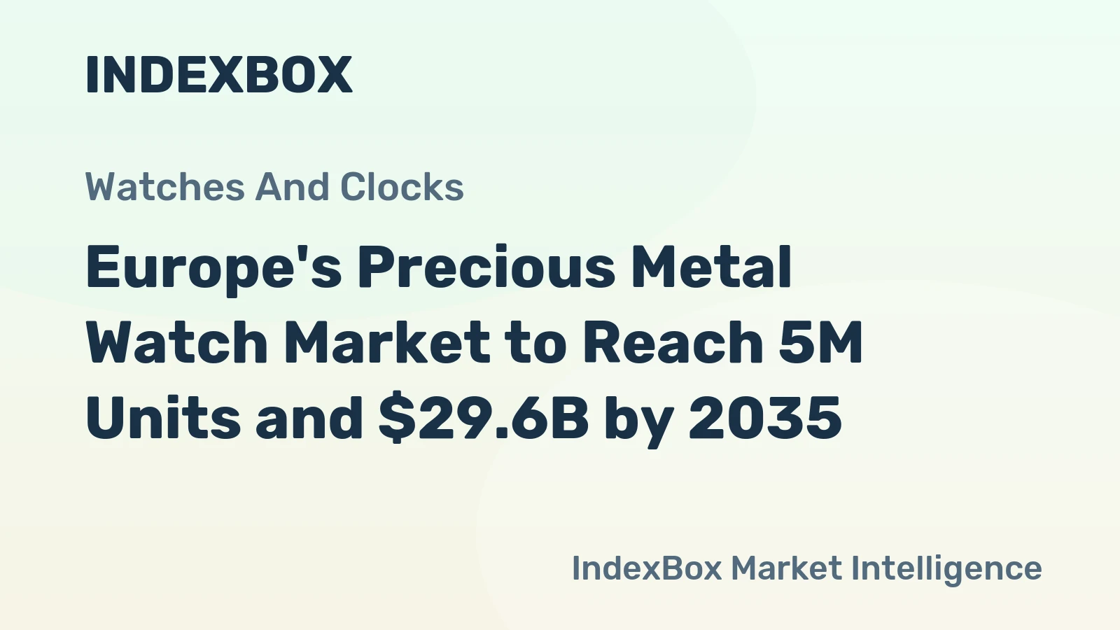 Europe's Precious Metal Watch Market to Reach 5M Units and $29.6B by 2035