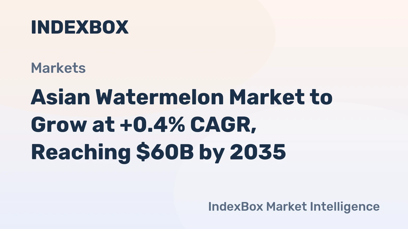 Asian Watermelon Market to Grow at +0.4% CAGR, Reaching $60B by 2035