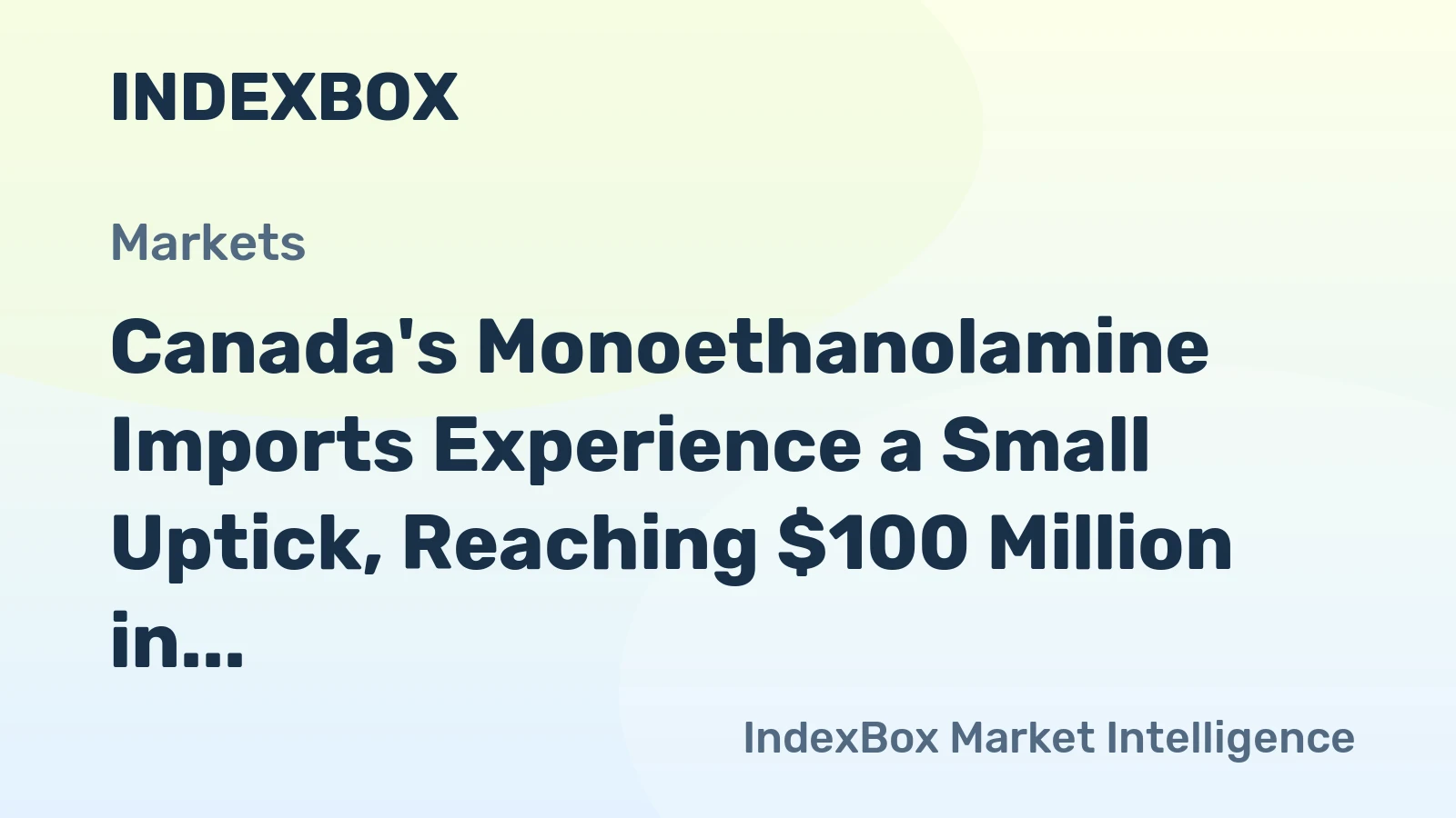 Canada's Monoethanolamine Imports Experience a Small Uptick, Reaching $100 Million in 2024