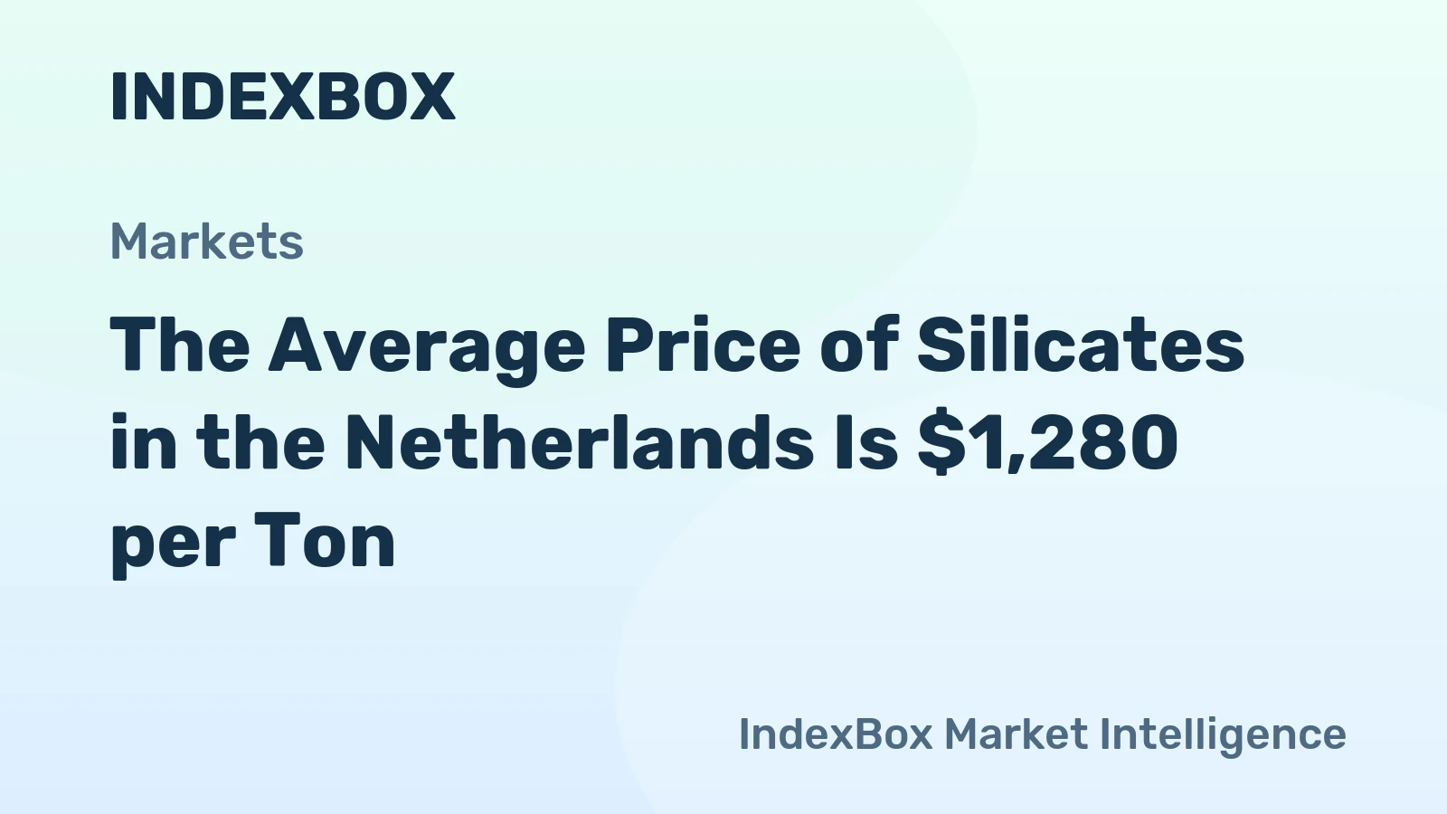 The Average Price of Silicates in the Netherlands Is $1,280 per Ton