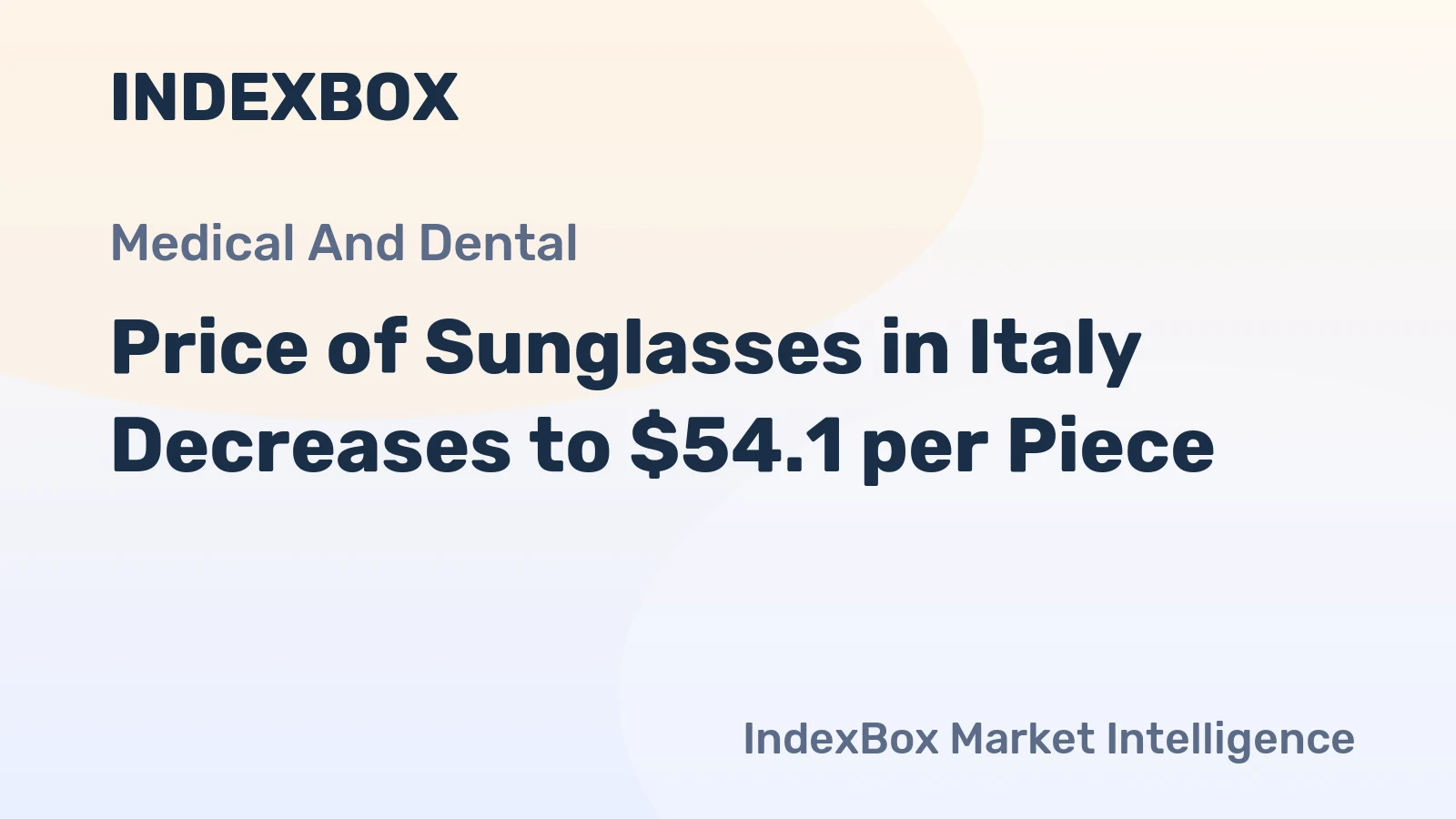 Price of Sunglasses in Italy Decreases to $54.1 per Piece