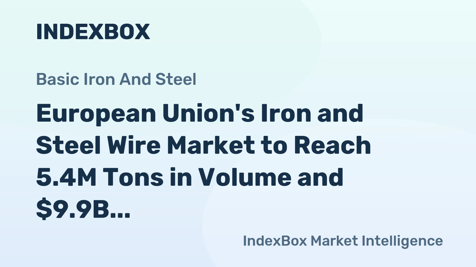 European Union's Iron and Steel Wire Market to Reach 5.4M Tons in Volume and $9.9B in Value by 2035
