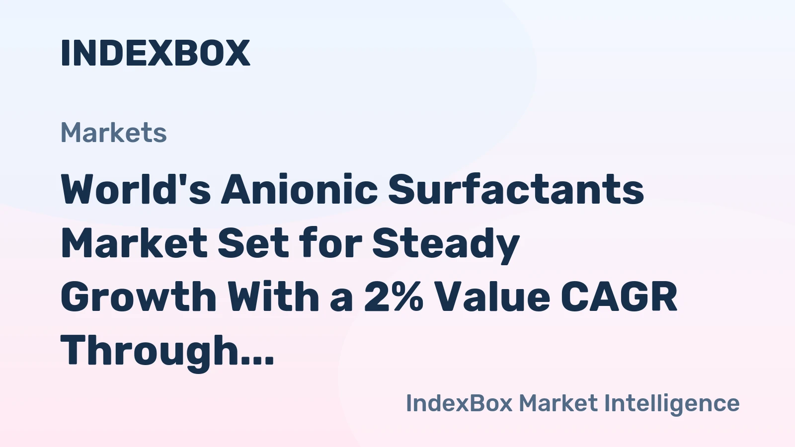 World's Anionic Surfactants Market Set for Steady Growth With a 2% Value CAGR Through 2035
