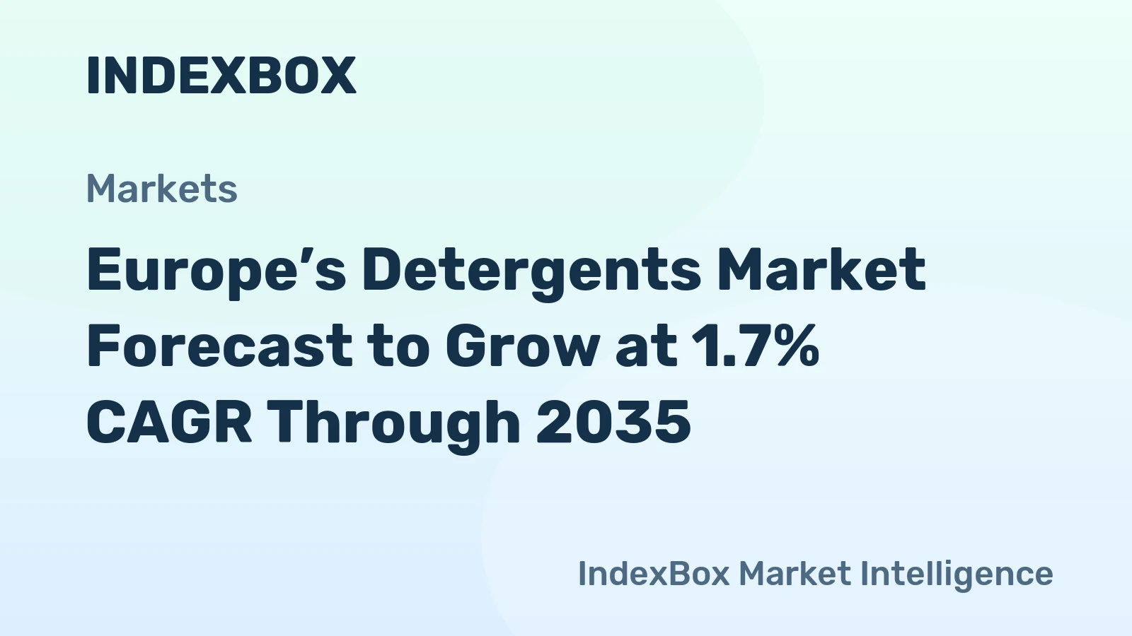 Europe’s Detergents Market Forecast to Grow at 1.7% CAGR Through 2035