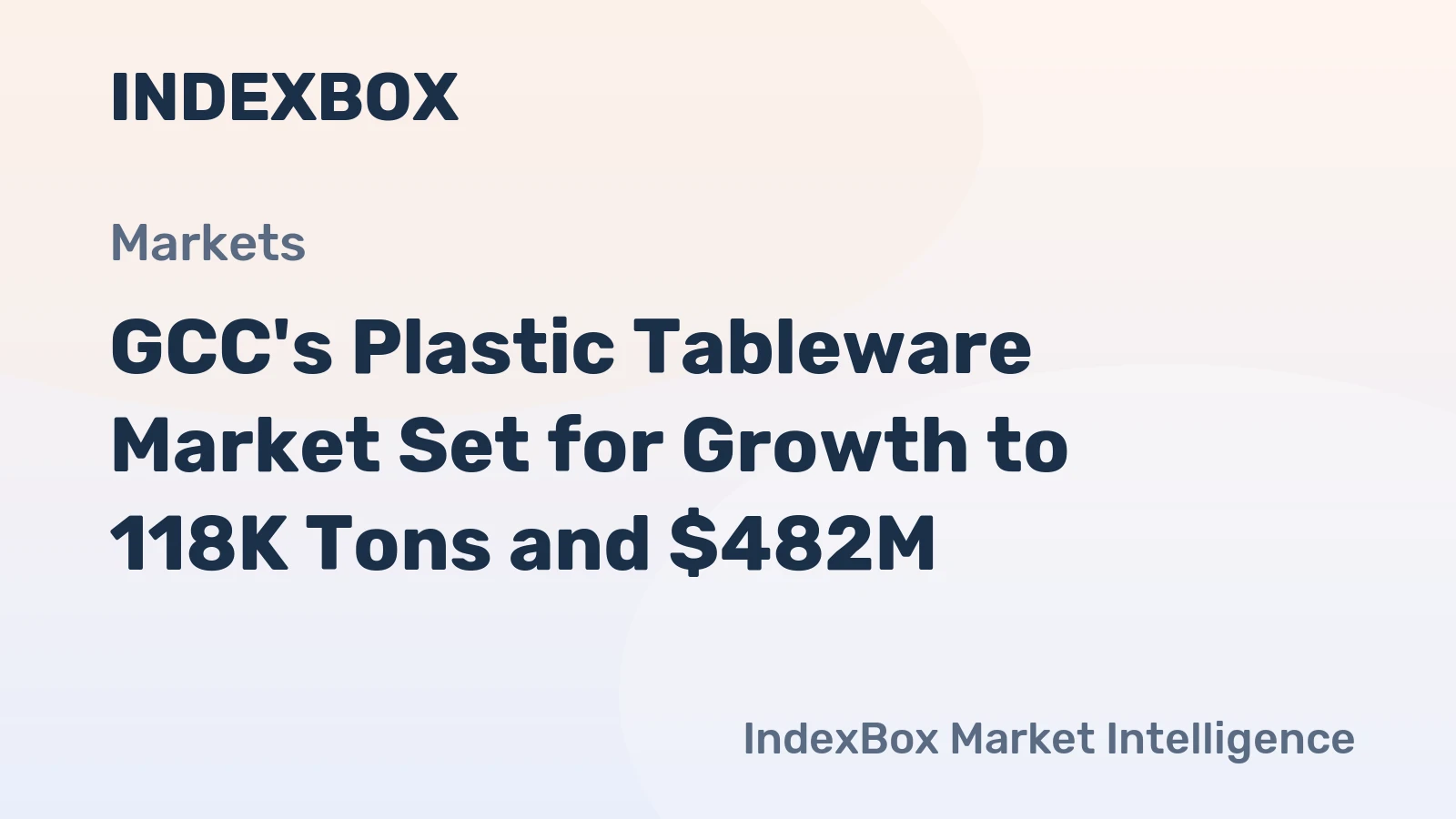GCC's Plastic Tableware Market Set for Growth to 118K Tons and $482M