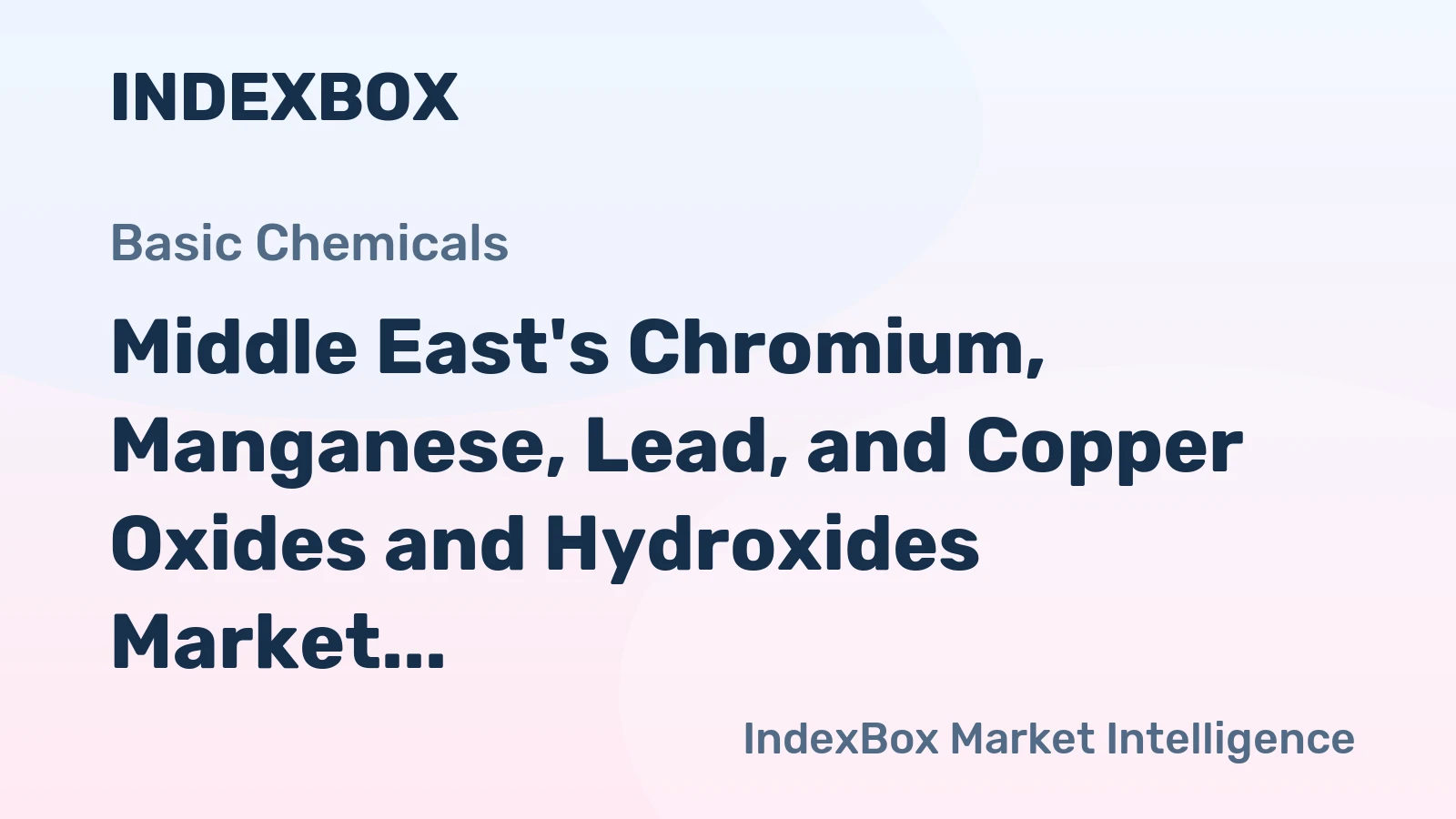 Middle East's Chromium, Manganese, Lead, and Copper Oxides and Hydroxides Market to Grow at +3.2% CAGR, Reaching $222M by 2035