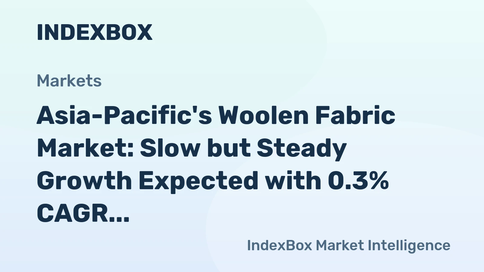 Asia-Pacific's Woolen Fabric Market: Slow but Steady Growth Expected with 0.3% CAGR