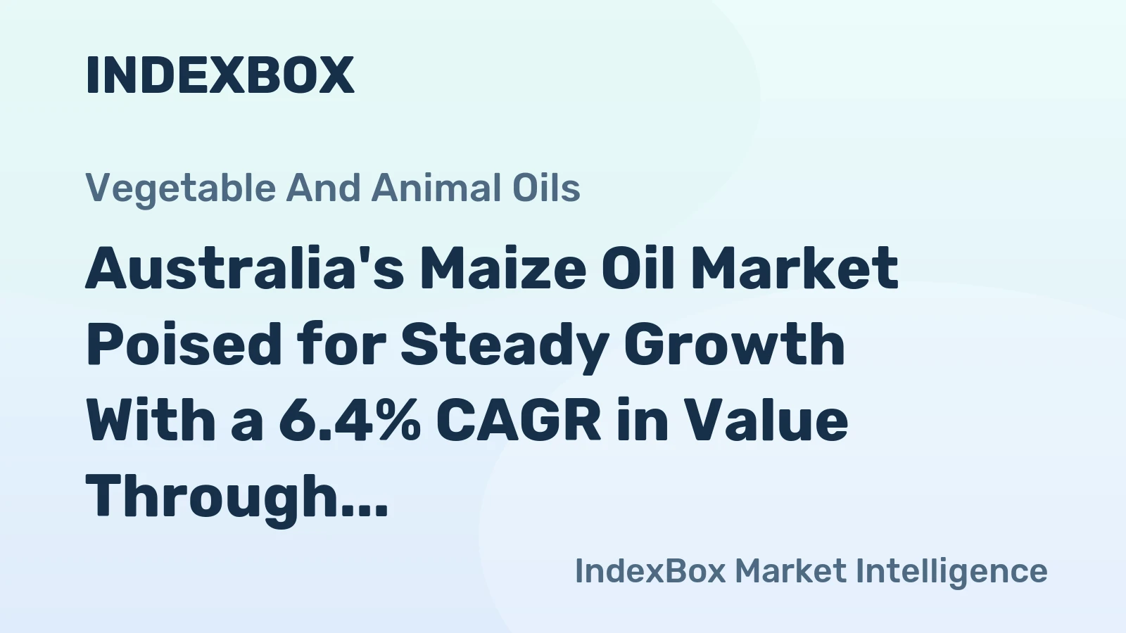 Australia's Maize Oil Market Poised for Steady Growth With a 6.4% CAGR in Value Through 2035