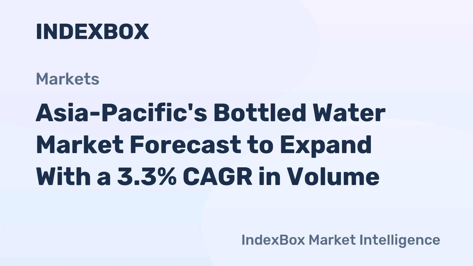 Asia-Pacific's Bottled Water Market Forecast to Expand With a 3.3% CAGR in Volume