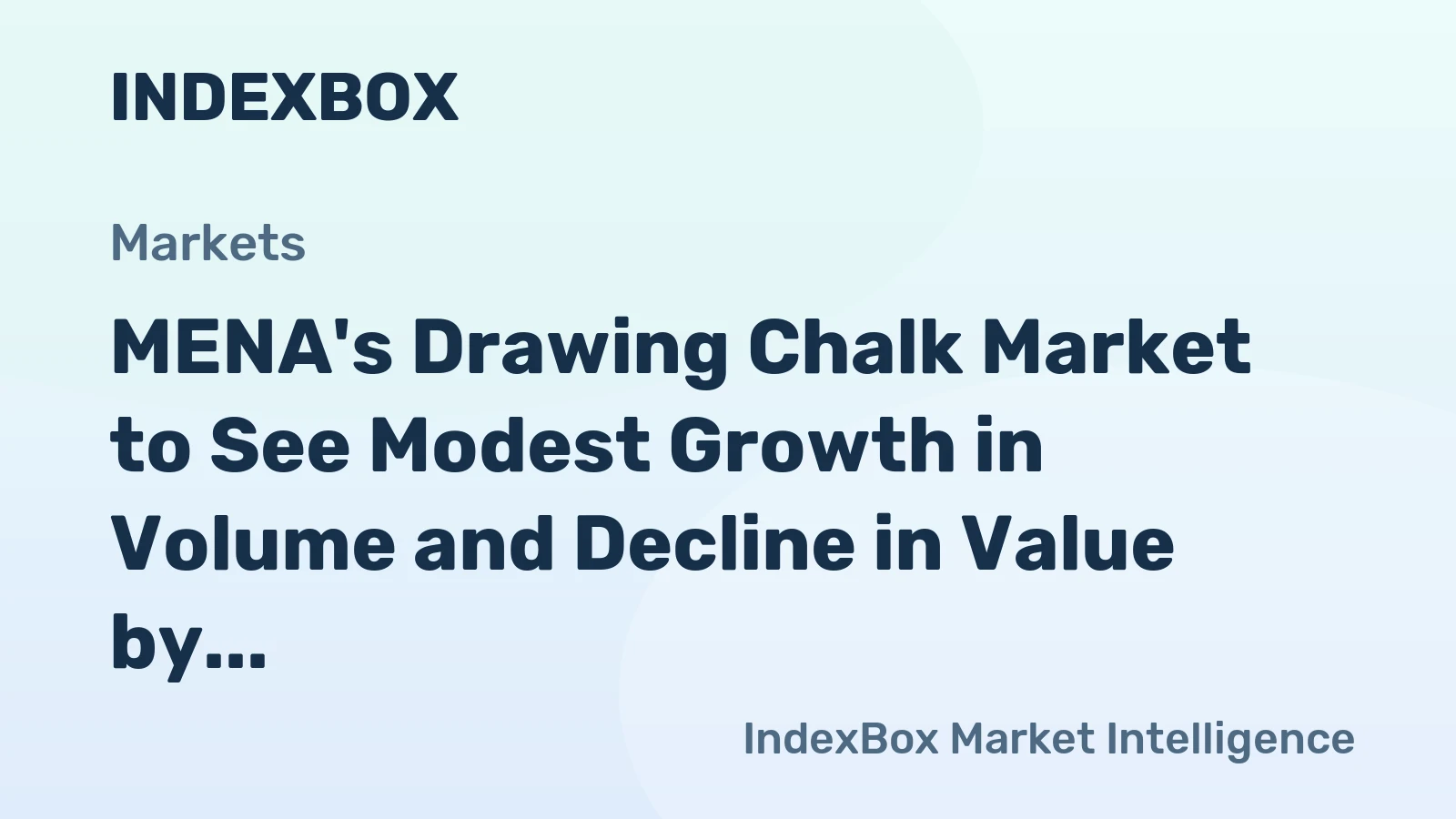 MENA's Drawing Chalk Market to See Modest Growth in Volume and Decline in Value by 2035
