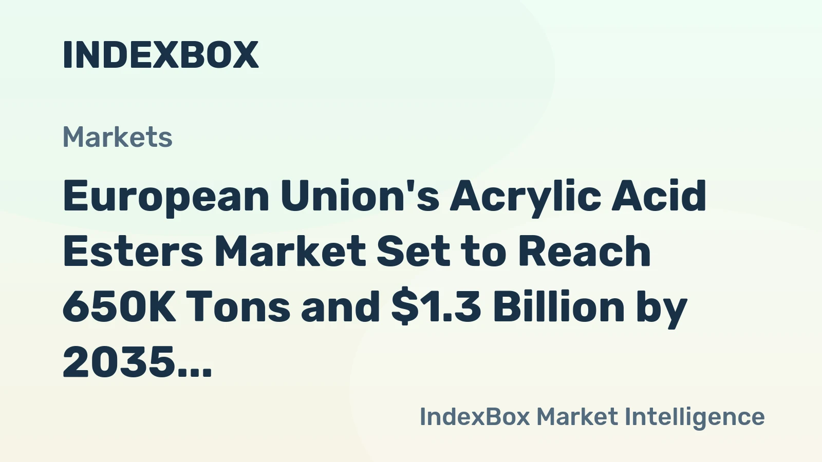 European Union's Acrylic Acid Esters Market Set to Reach 650K Tons and $1.3 Billion by 2035