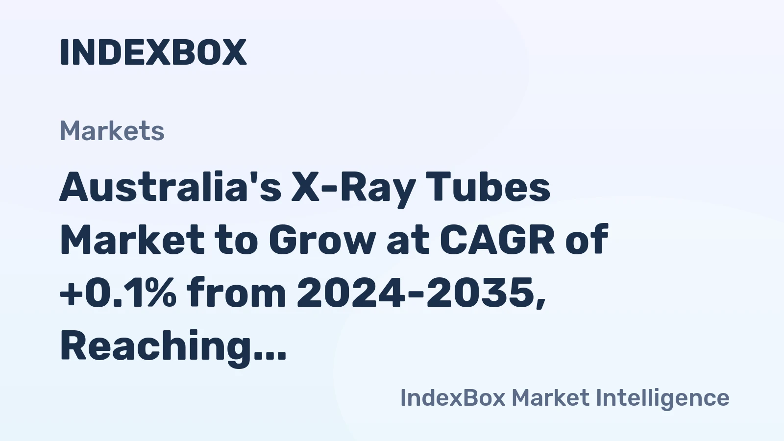 Australia's X-Ray Tubes Market to Grow at CAGR of +0.1% from 2024-2035, Reaching 890 Units