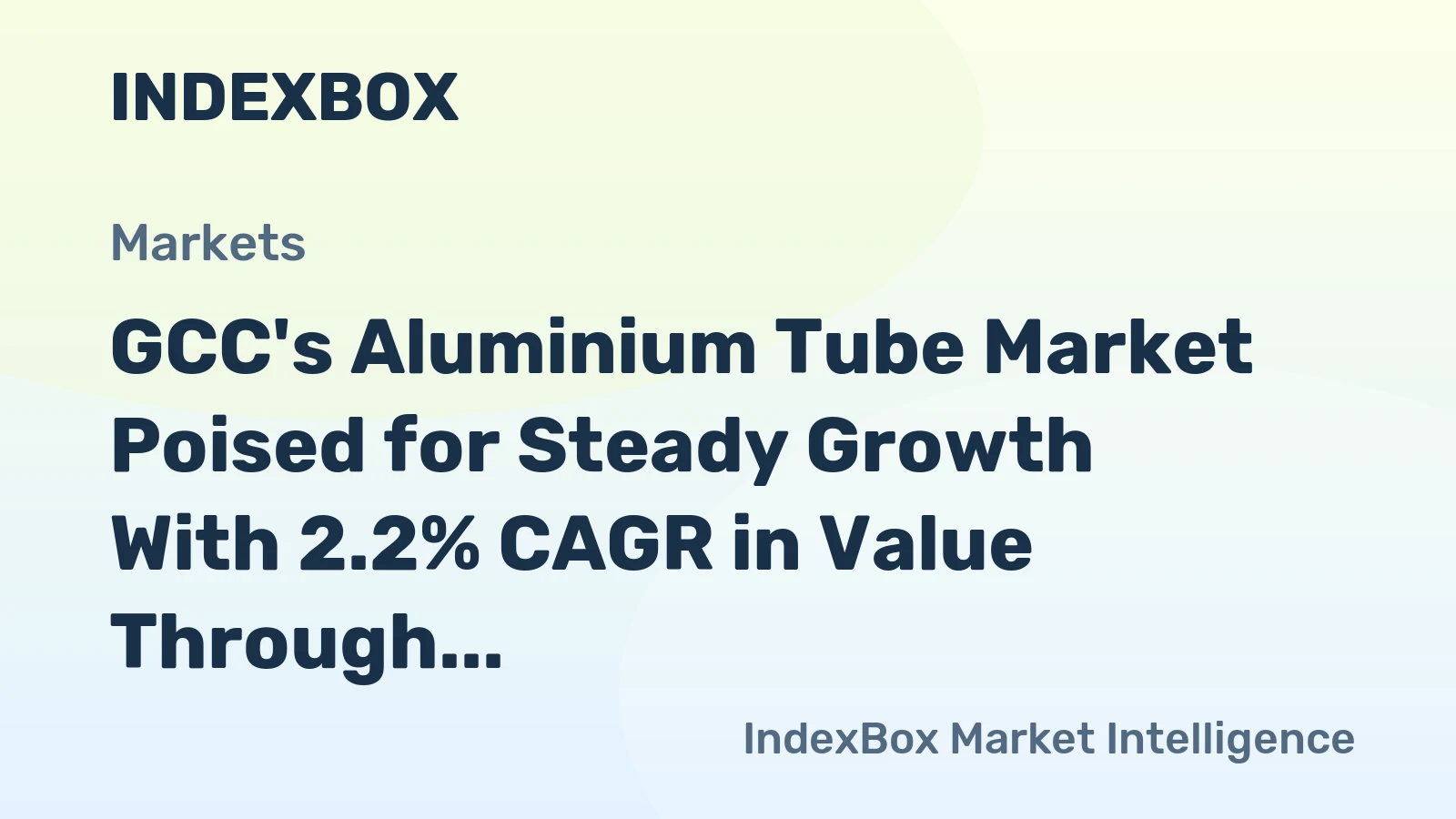GCC's Aluminium Tube Market Poised for Steady Growth With 2.2% CAGR in Value Through 2035