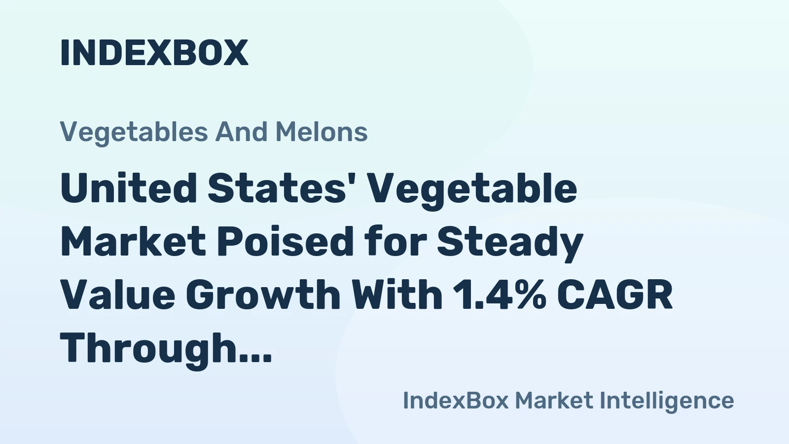 United States' Vegetable Market Poised for Steady Value Growth With 1.4% CAGR Through 2035