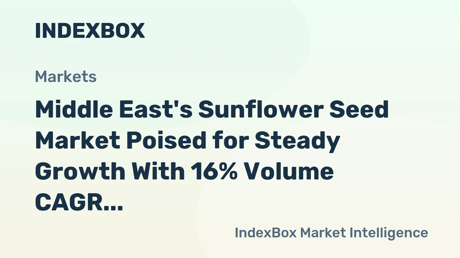 Middle East's Sunflower Seed Market Poised for Steady Growth With 16% Volume CAGR Through 2035