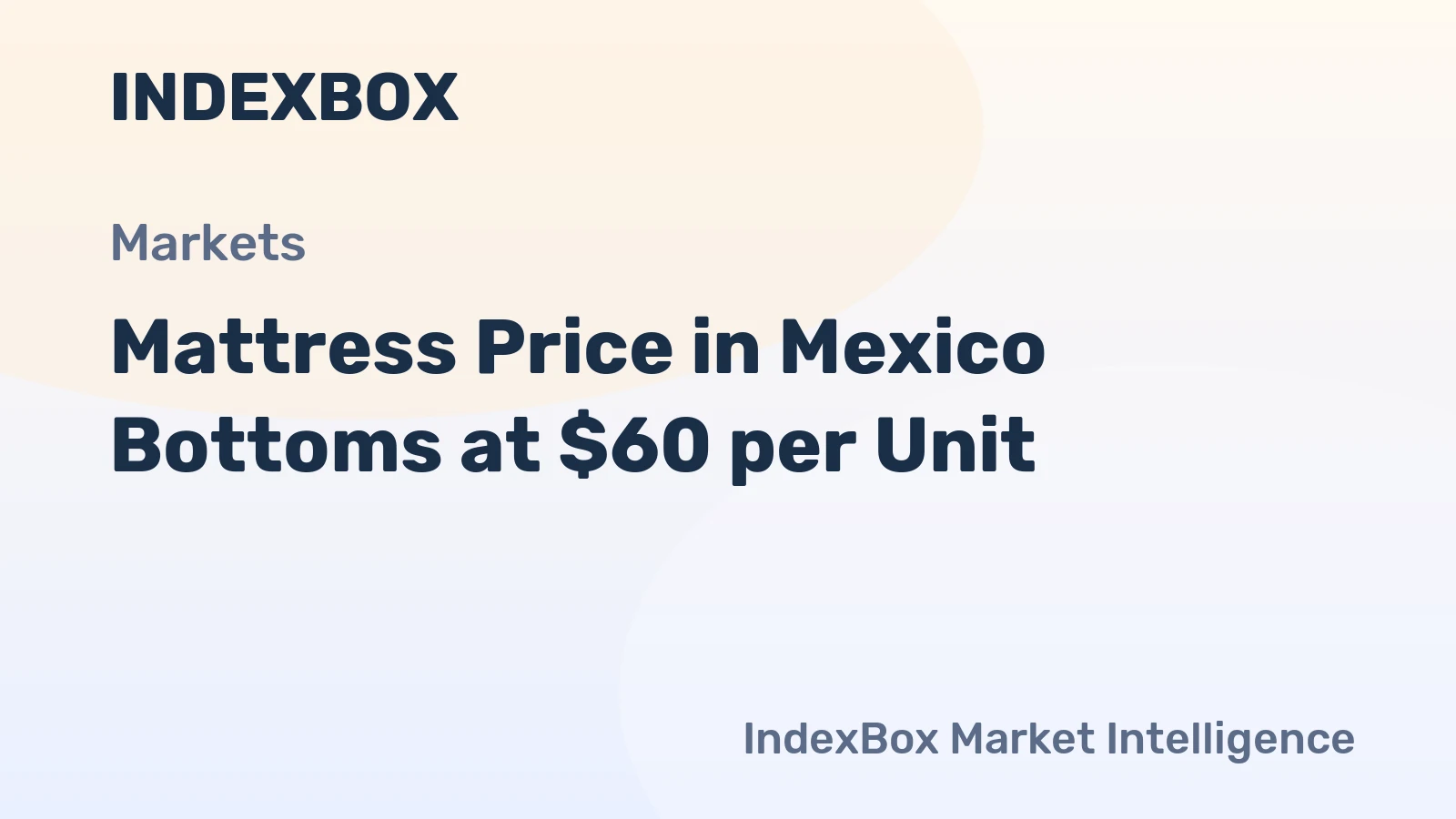 Mattress Price in Mexico Bottoms at $60 per Unit