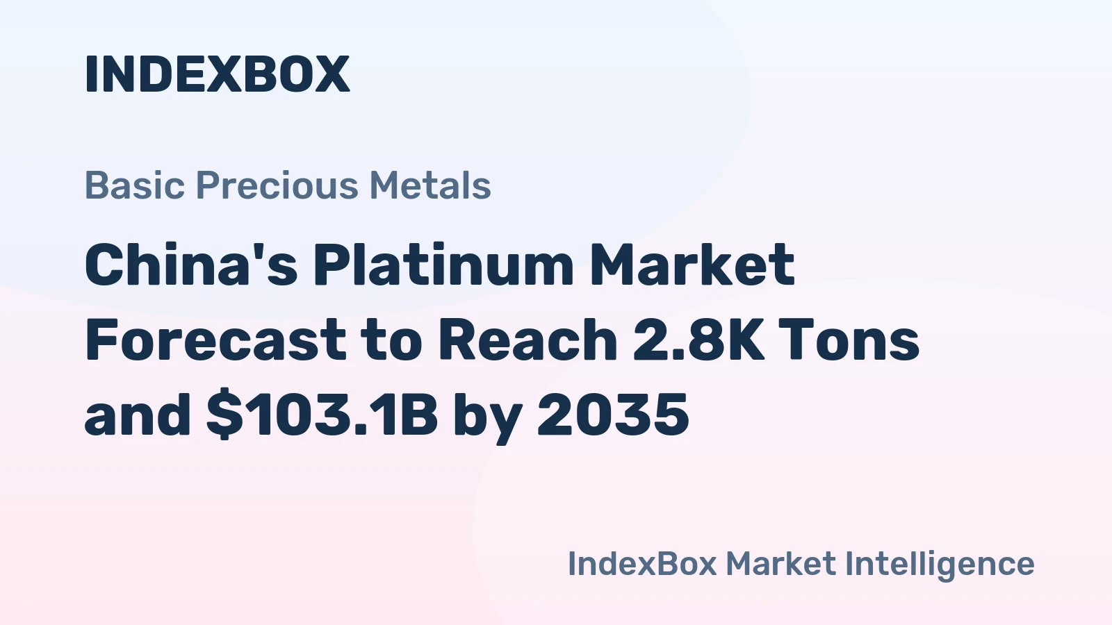 China's Platinum Market Forecast to Reach 2.8K Tons and $103.1B by 2035