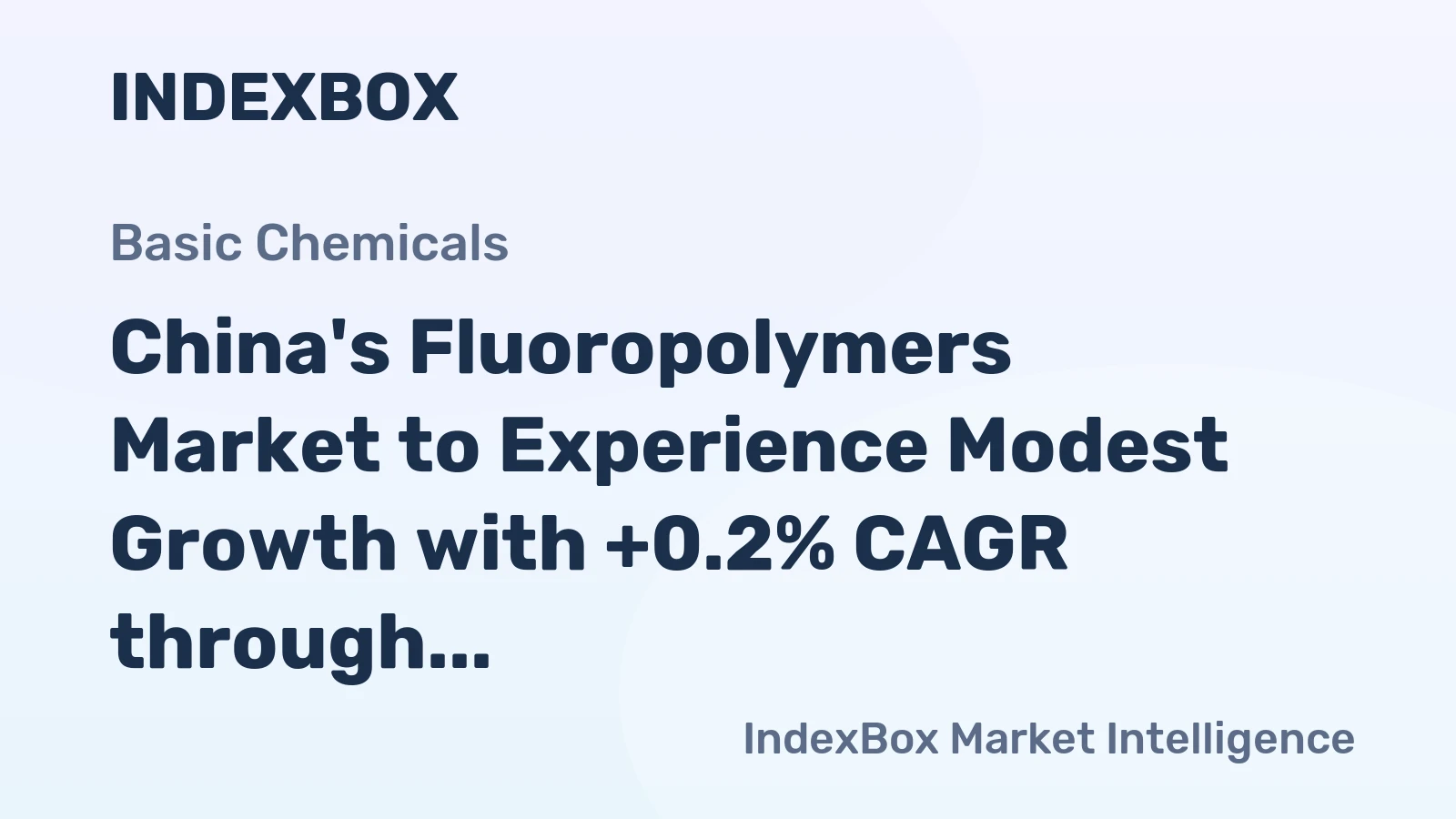 China's Fluoropolymers Market to Experience Modest Growth with +0.2% CAGR through 2035, Reaching $2.7B in Value