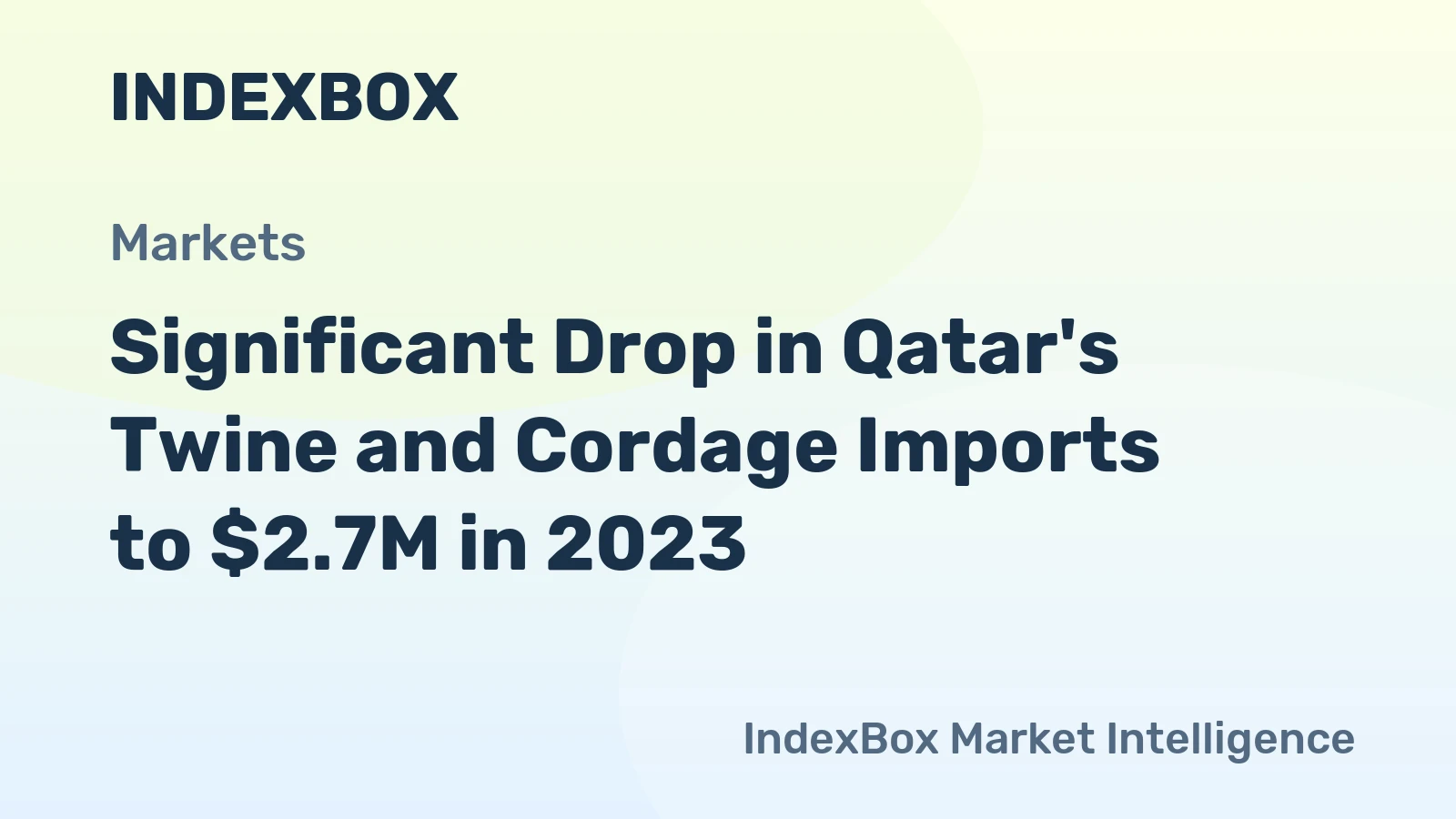 Significant Drop in Qatar's Twine and Cordage Imports to $2.7M in 2023