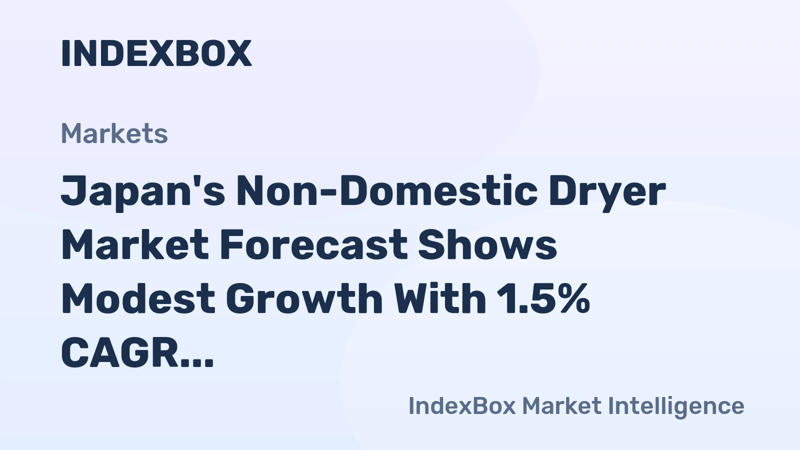 Japan's Non-Domestic Dryer Market Forecast Shows Modest Growth With 1.5% CAGR