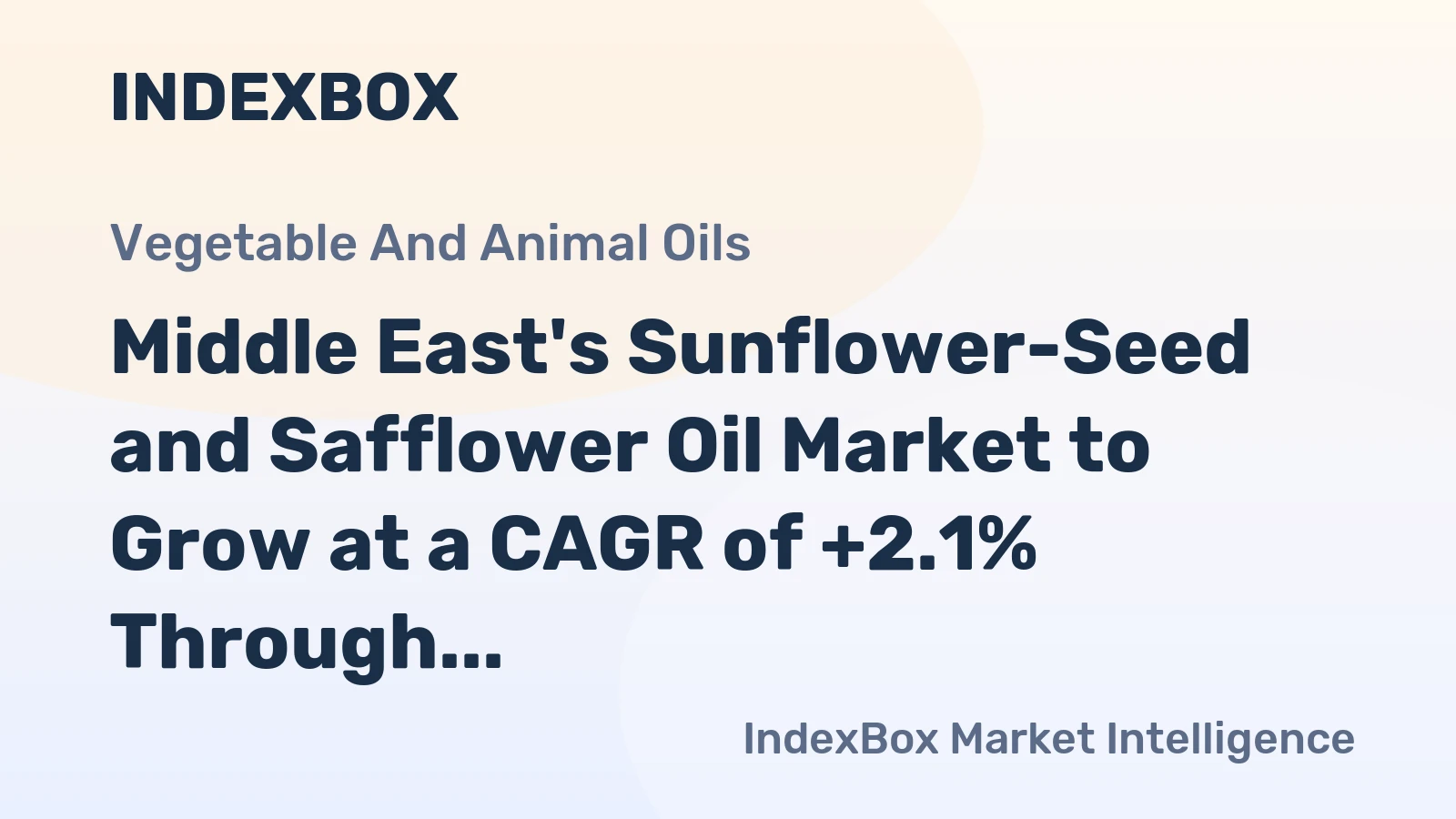 Middle East's Sunflower-Seed and Safflower Oil Market to Grow at a CAGR of +2.1% Through 2035