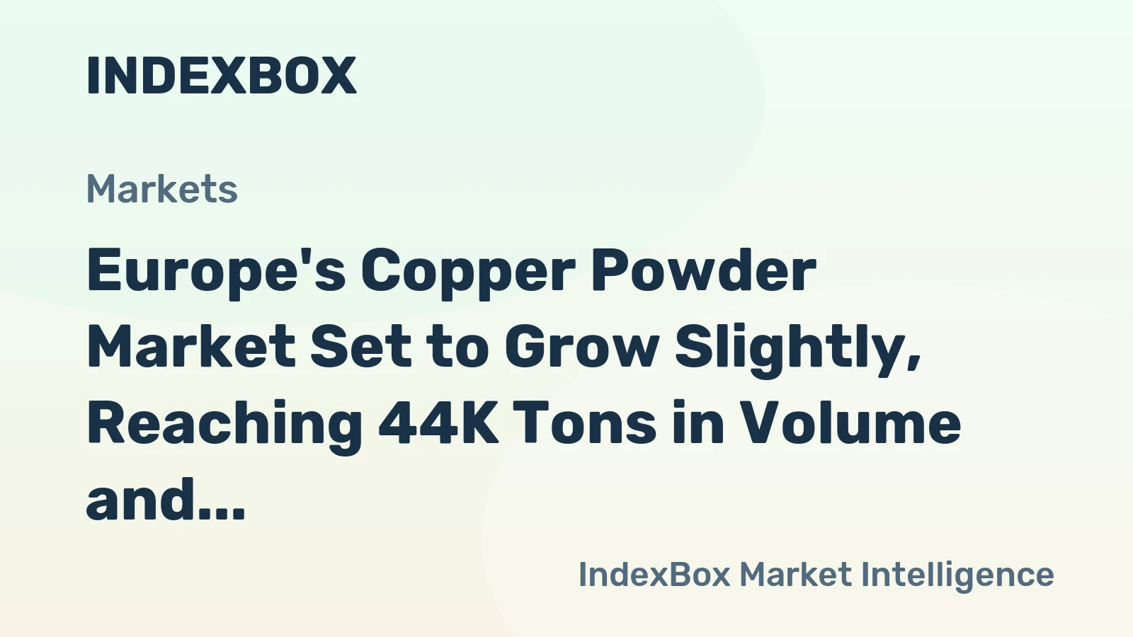 Europe's Copper Powder Market Set to Grow Slightly, Reaching 44K Tons in Volume and $382M in Value by 2035
