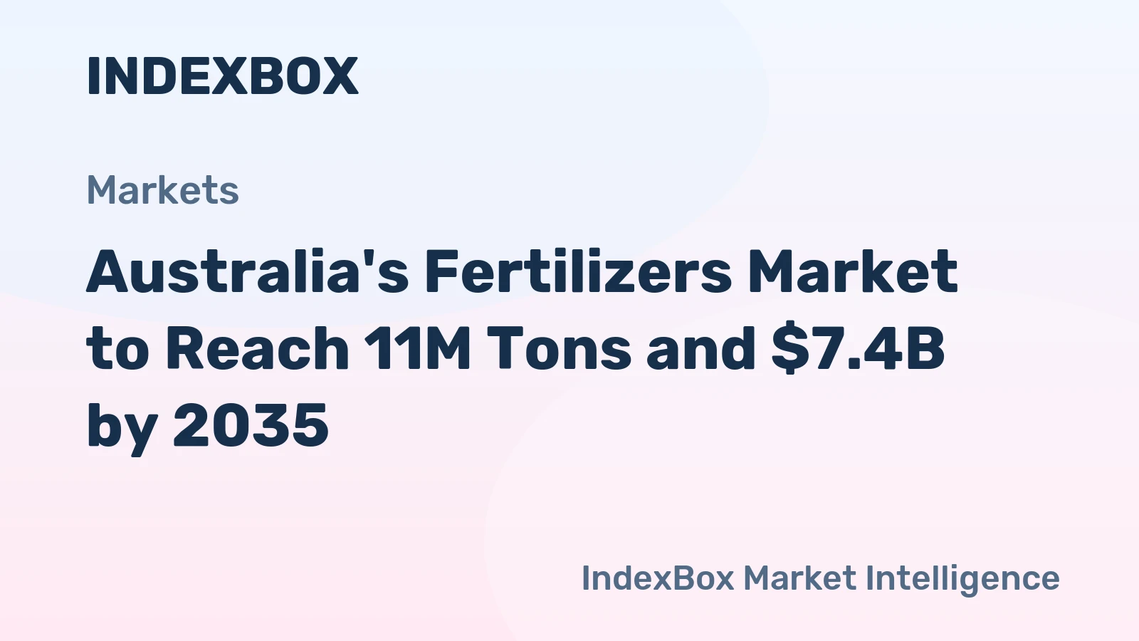 Australia's Fertilizers Market to Reach 11M Tons and $7.4B by 2035