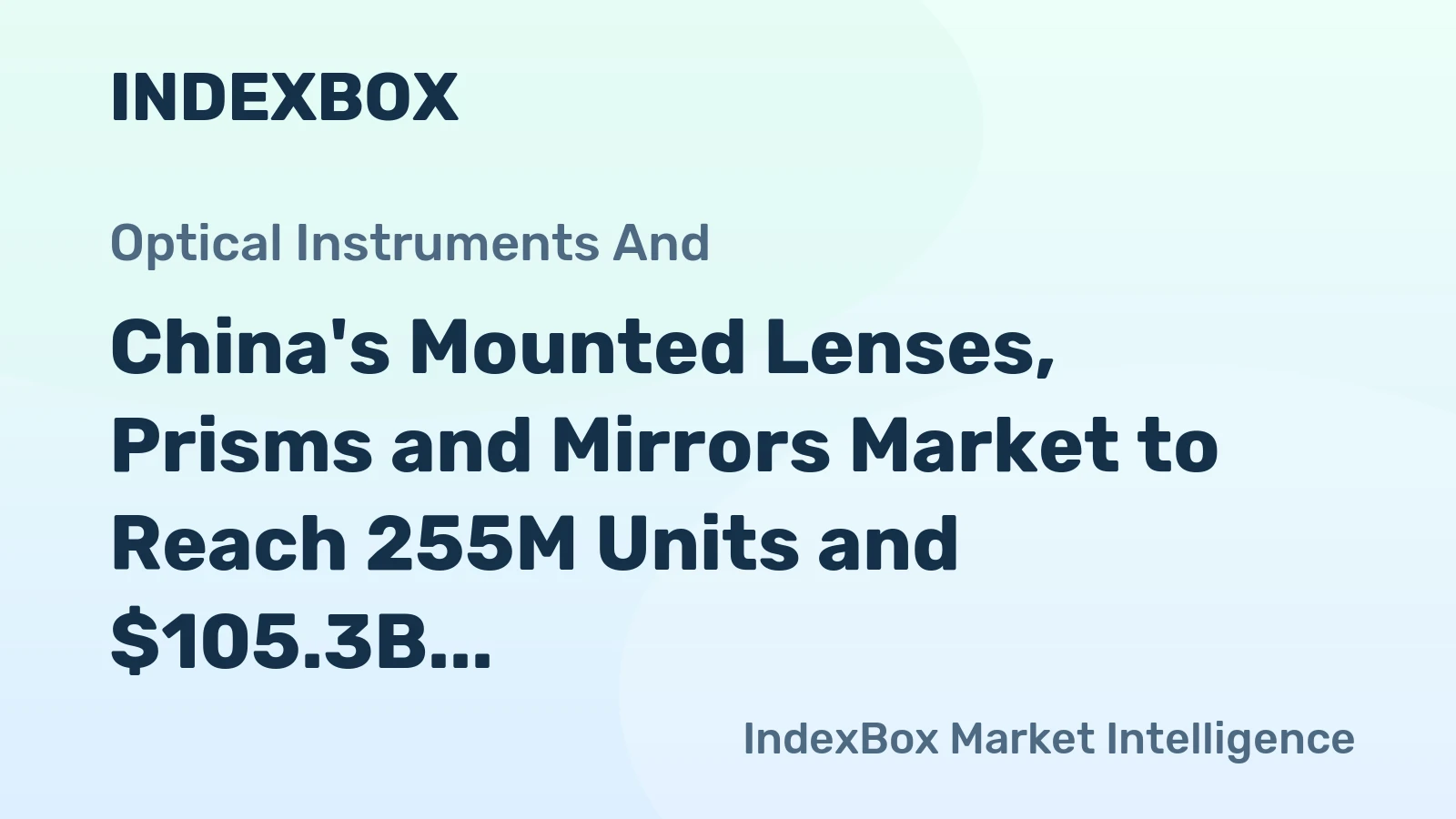 China's Mounted Lenses, Prisms and Mirrors Market to Reach 255M Units and $105.3B by 2035