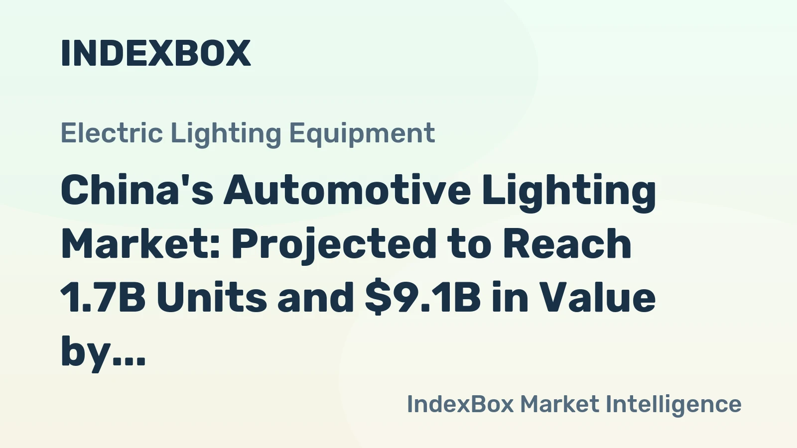 China's Automotive Lighting Market: Projected to Reach 1.7B Units and $9.1B in Value by 2035