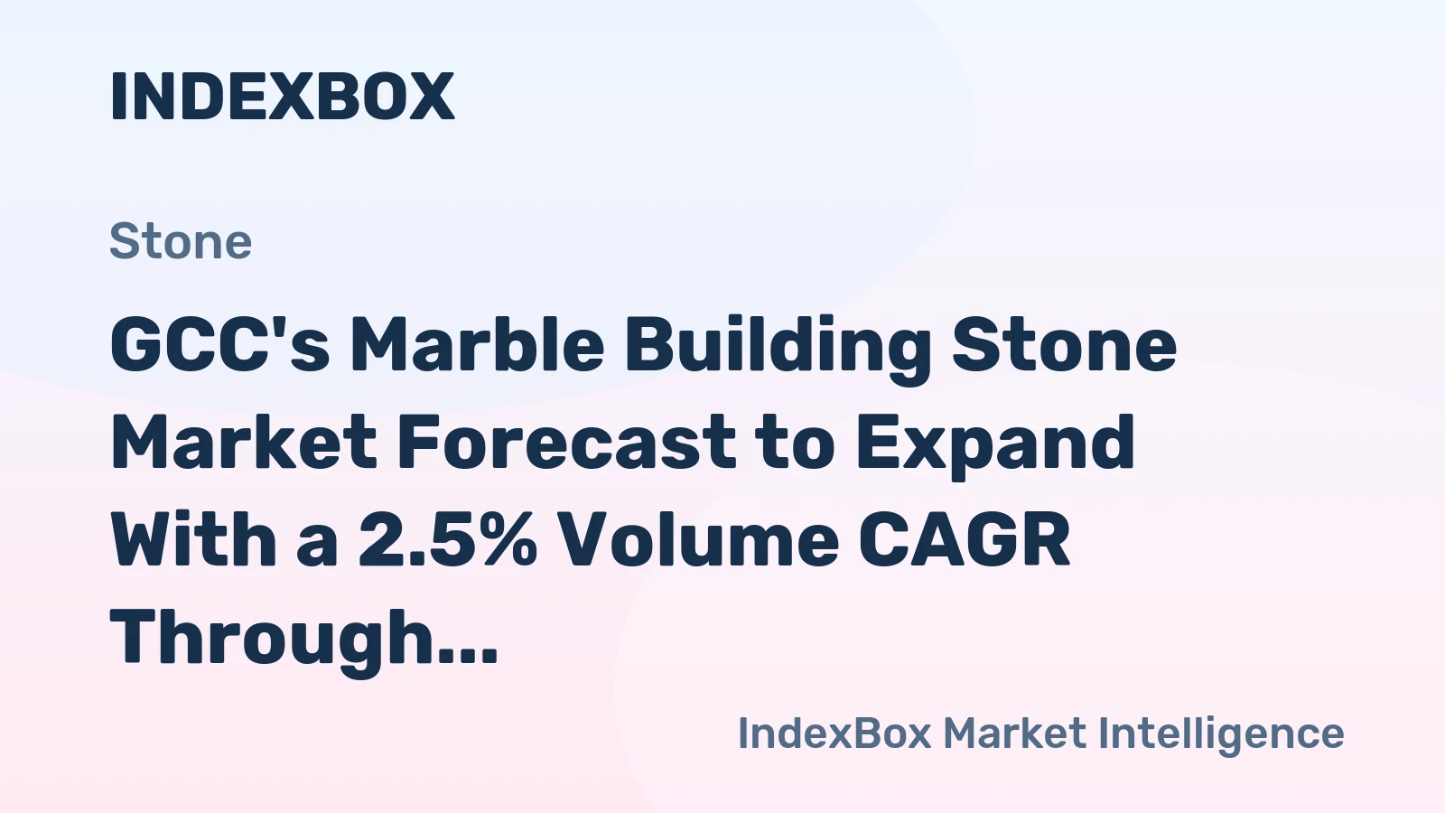 GCC's Marble Building Stone Market Forecast to Expand With a 2.5% Volume CAGR Through 2035