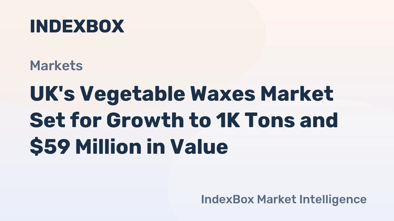 UK's Vegetable Waxes Market Set for Growth to 1K Tons and $59 Million in Value