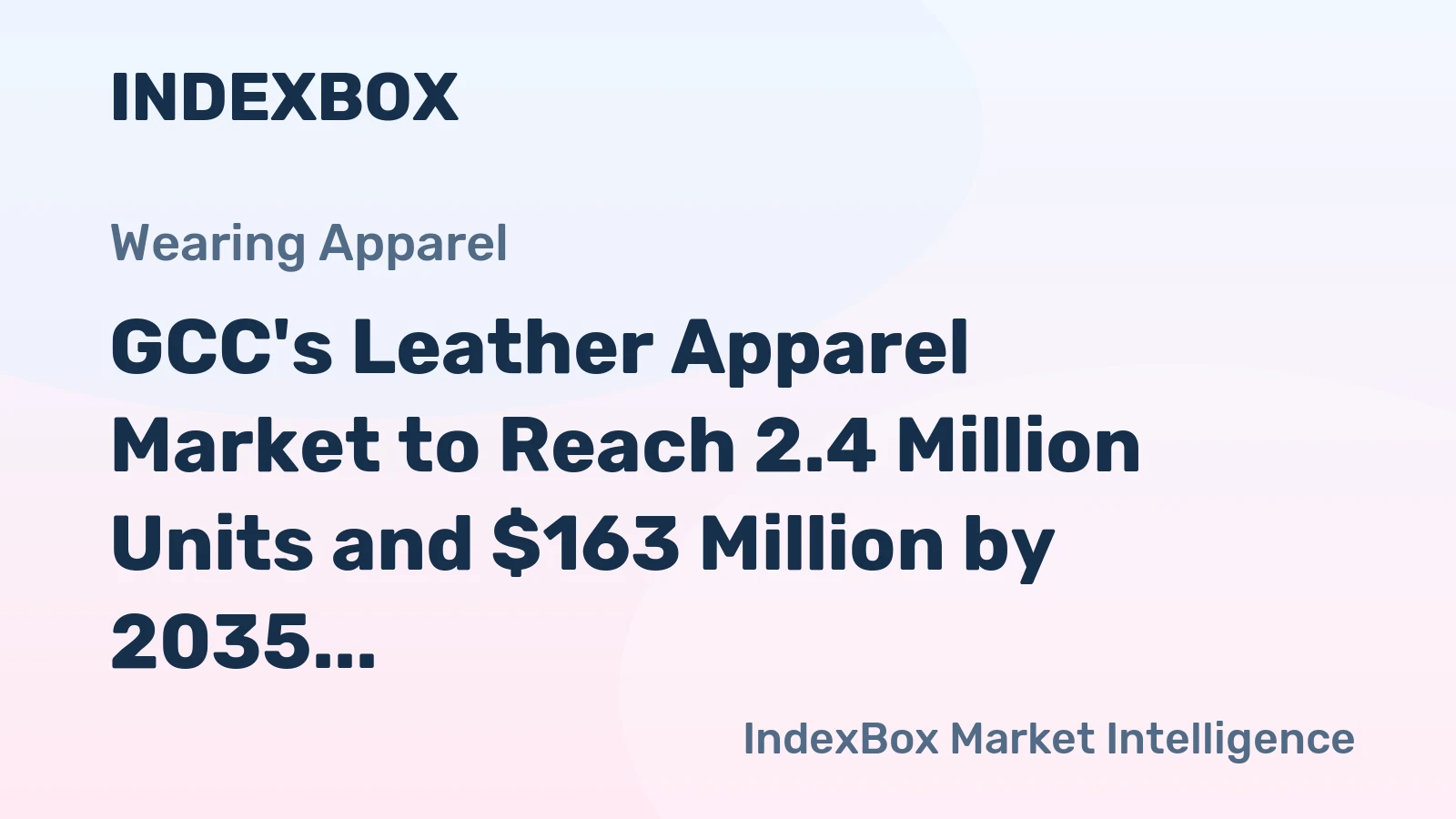 GCC's Leather Apparel Market to Reach 2.4 Million Units and $163 Million by 2035