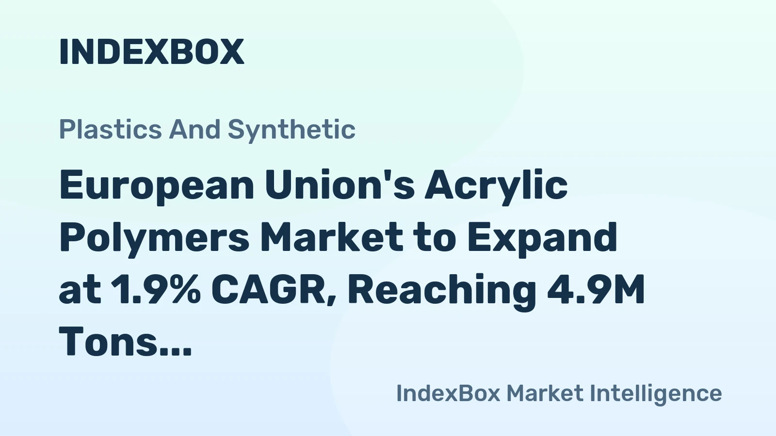 European Union's Acrylic Polymers Market to Expand at 1.9% CAGR, Reaching 4.9M Tons by 2035