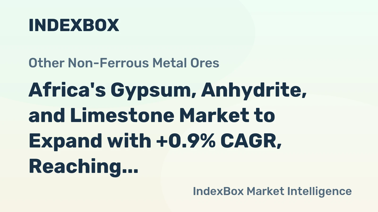 Africa's Gypsum, Anhydrite, and Limestone Market to Expand with +0.9% CAGR, Reaching 361M tons by 2035