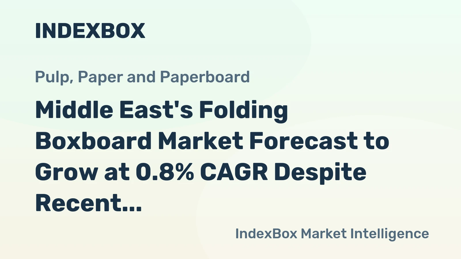 Middle East's Folding Boxboard Market Forecast to Grow at 0.8% CAGR Despite Recent Contraction