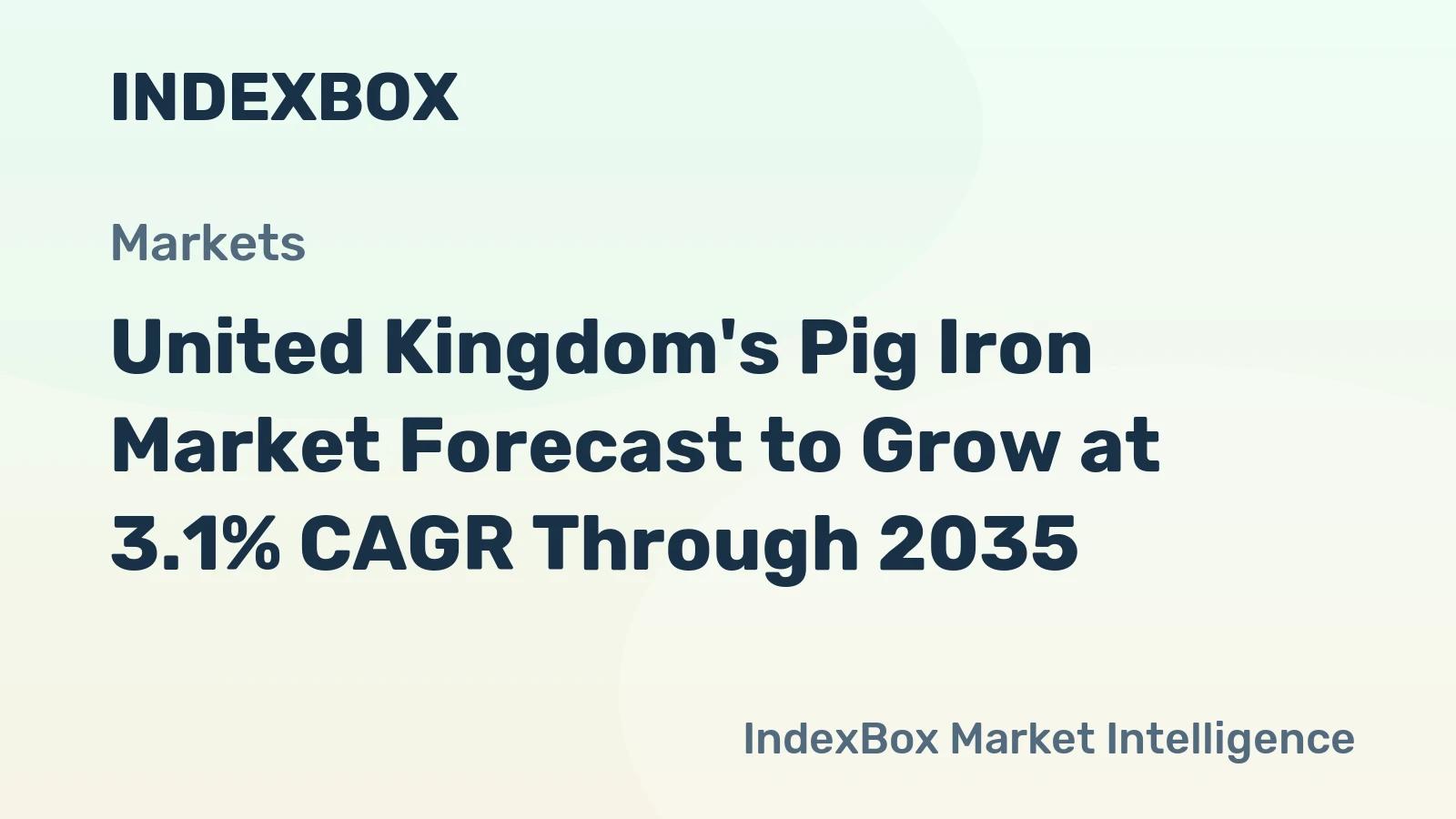 United Kingdom's Pig Iron Market Forecast to Grow at 3.1% CAGR Through 2035