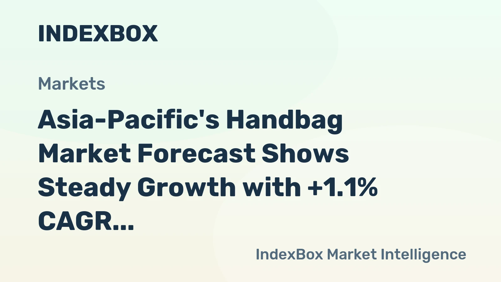 Asia-Pacific's Handbag Market Forecast Shows Steady Growth with +1.1% CAGR Through 2035