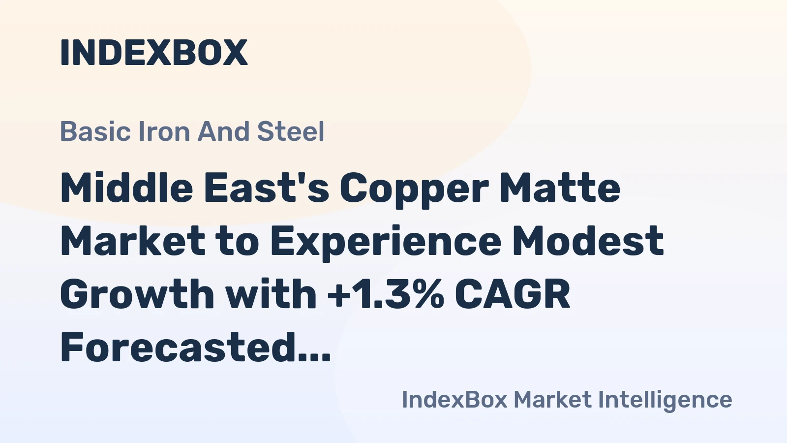 Middle East's Copper Matte Market to Experience Modest Growth with +1.3% CAGR Forecasted