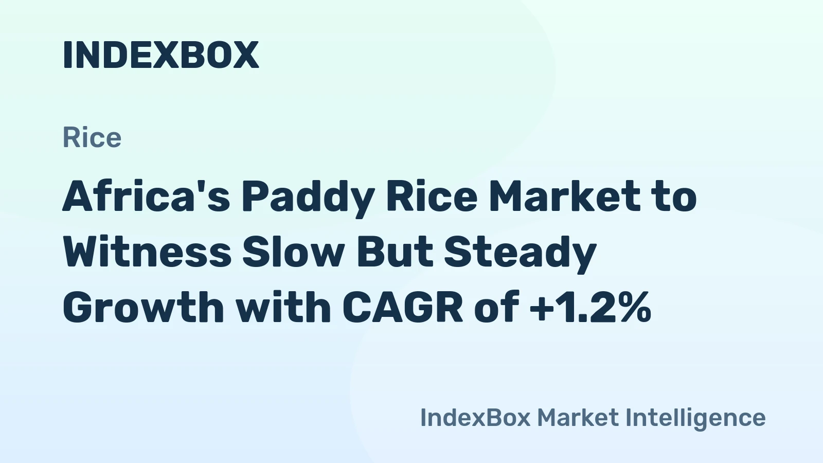 Africa's Paddy Rice Market to Witness Slow But Steady Growth with CAGR of +1.2%