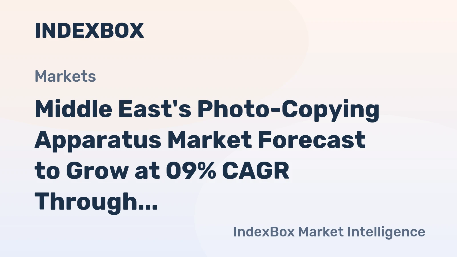 Middle East's Photo-Copying Apparatus Market Forecast to Grow at 09% CAGR Through 2035