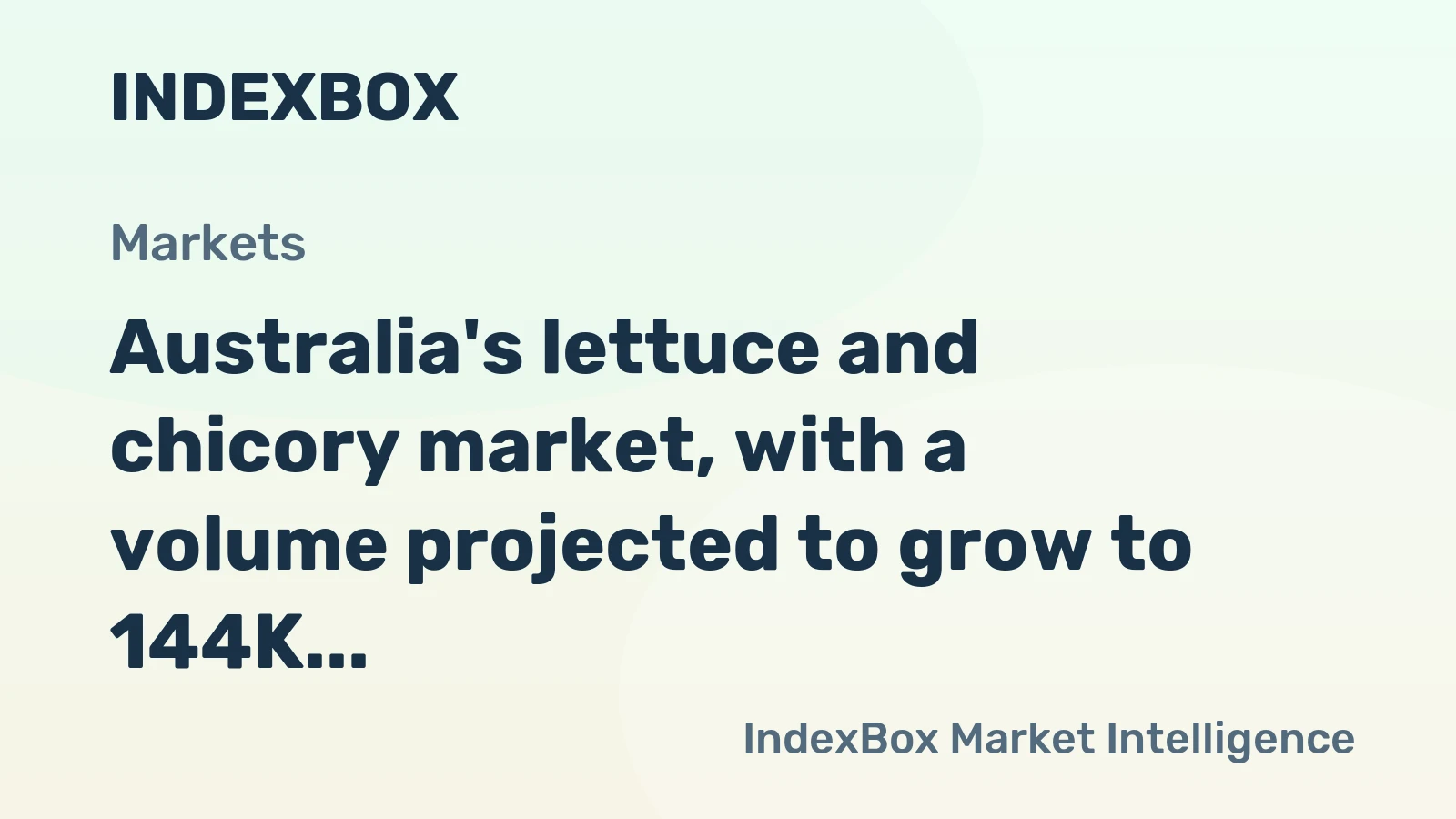 Australia's lettuce and chicory market, with a volume projected to grow to 144K tons and a value to reach $227M by 2035, is forecast for a steady increase.