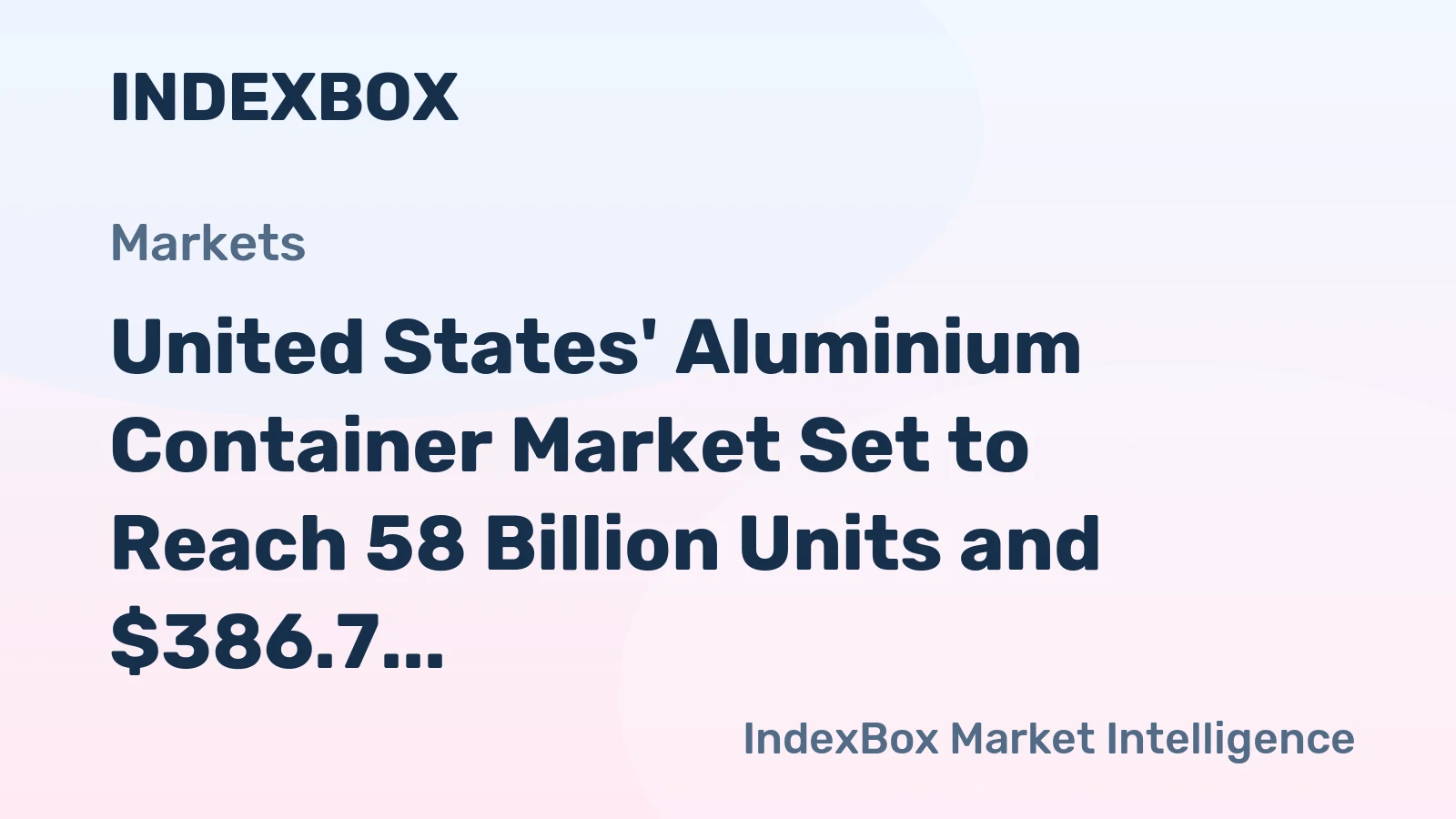 United States' Aluminium Container Market Set to Reach 58 Billion Units and $386.7 Billion in Value